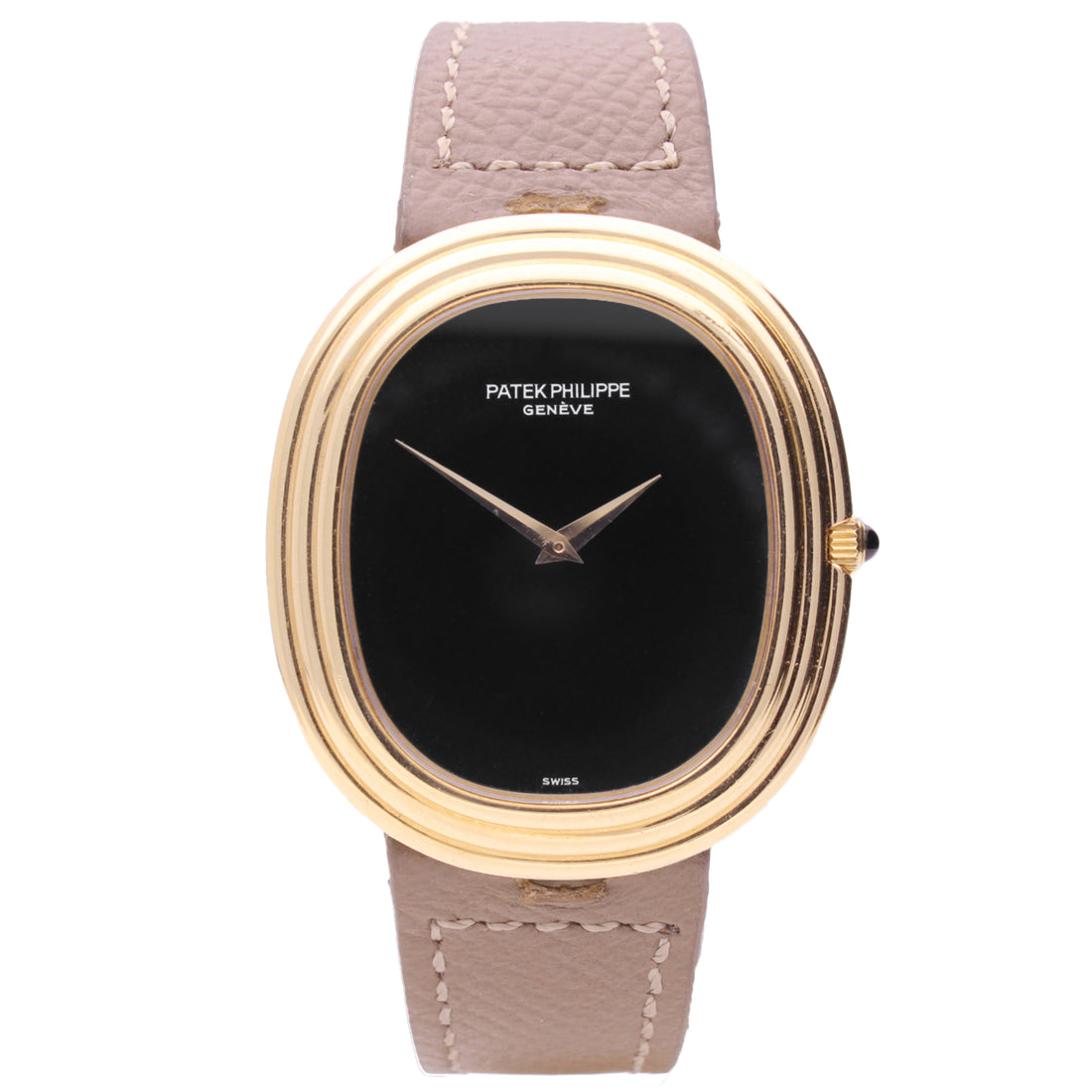 18ct yellow gold Patek Philippe ref. 3634 Ellipse automatic wristwatch ...